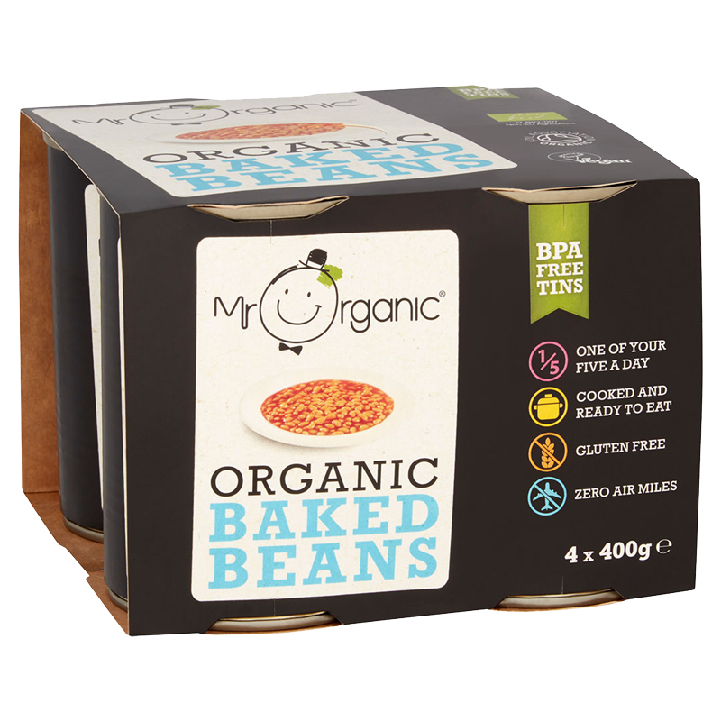 Organic Baked Beans - 4 Pack Tinned Baked Beans | Mr Organic
